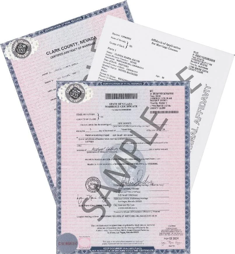 Certified Marriage Documents — LV Marriage Documents