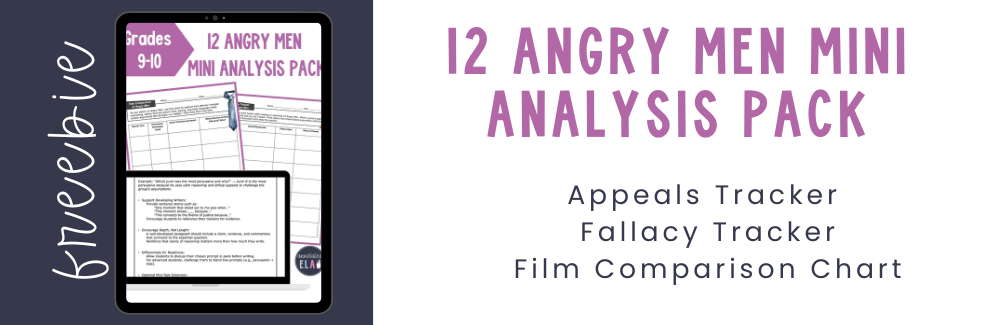 12 Angry Men Mini Analysis Pack — Annotated ELA