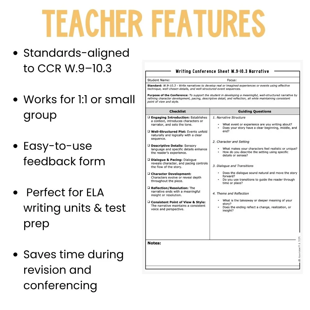 Writing Conference Sheet Bundle | Argumentative, Informative, and ...