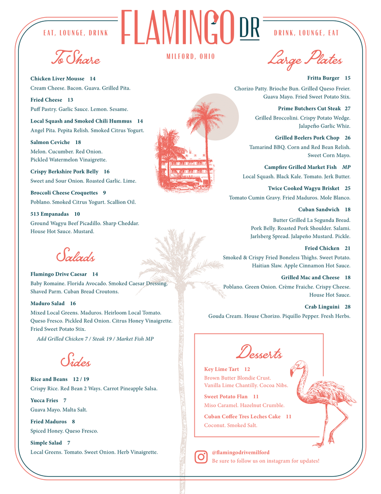 Menu | Discover Our Menu - Dine Today — Flamingo Drive