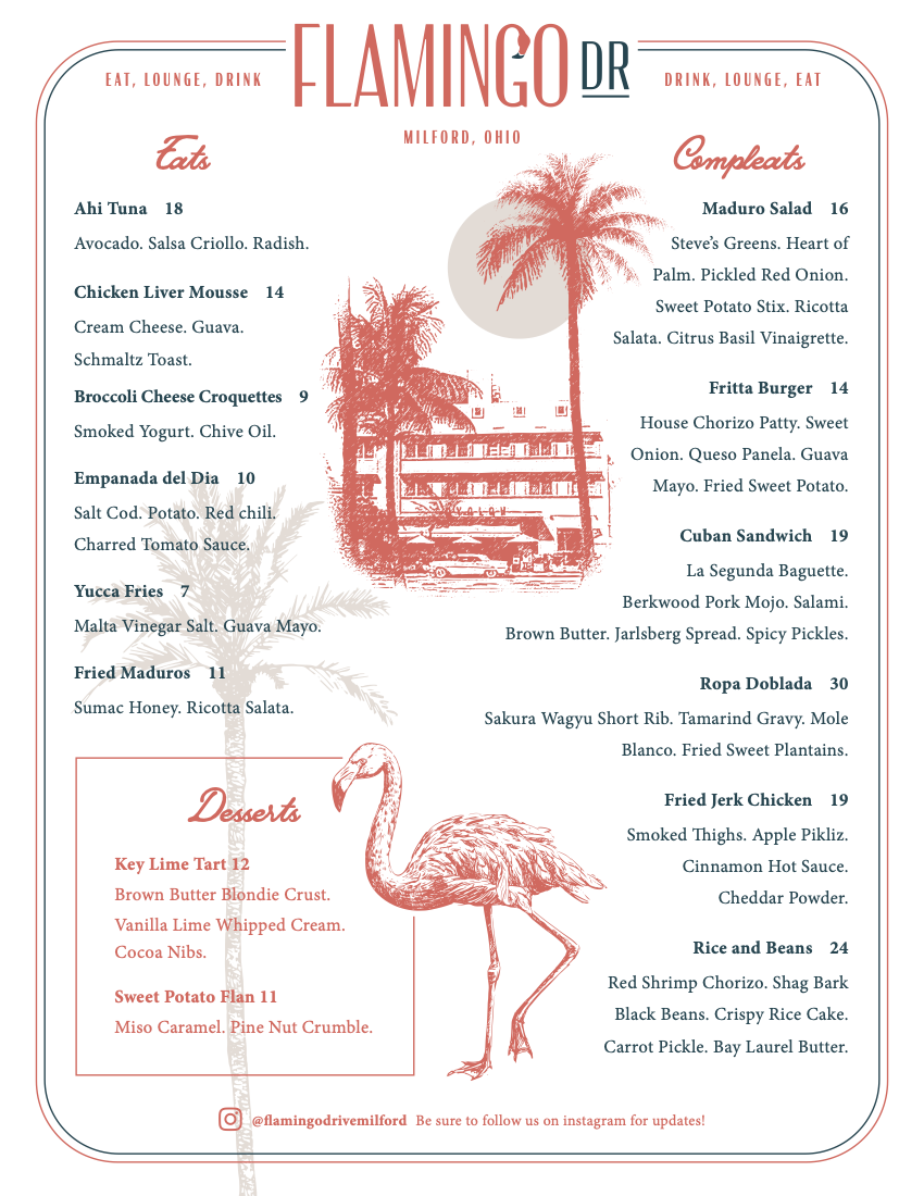 Menu — Flamingo Drive