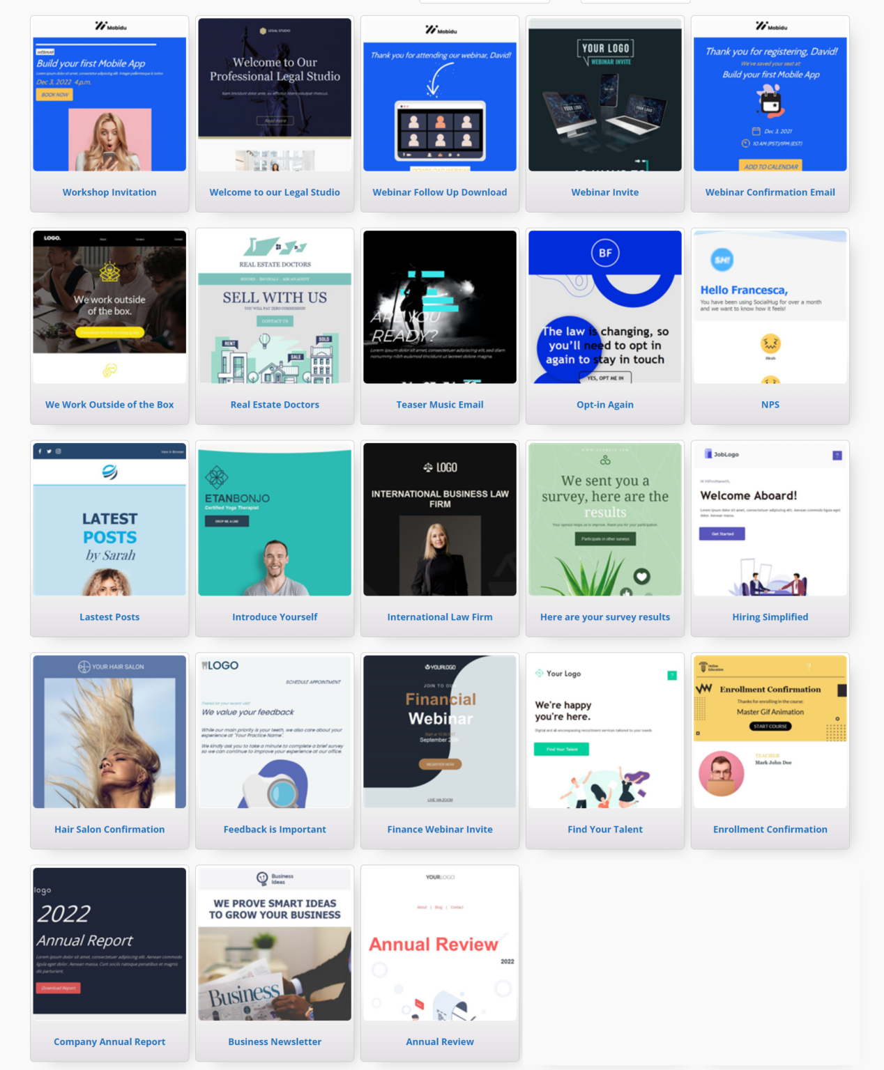 23 New Email Templates