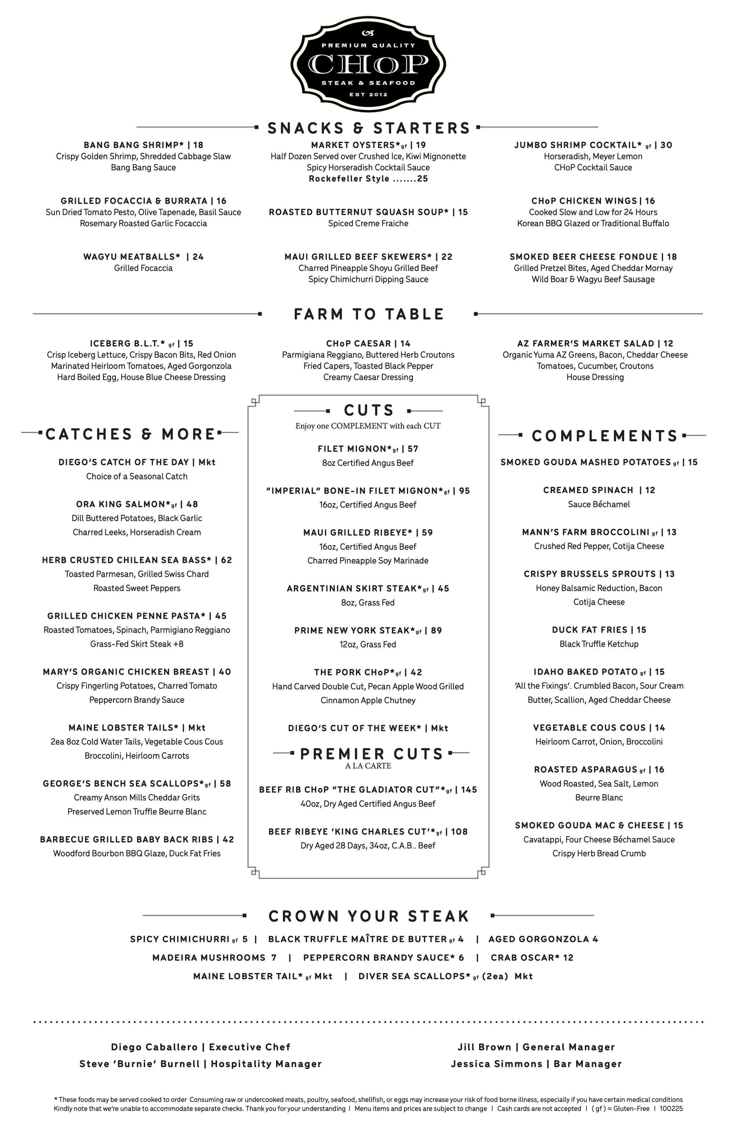 Menu — CHoP