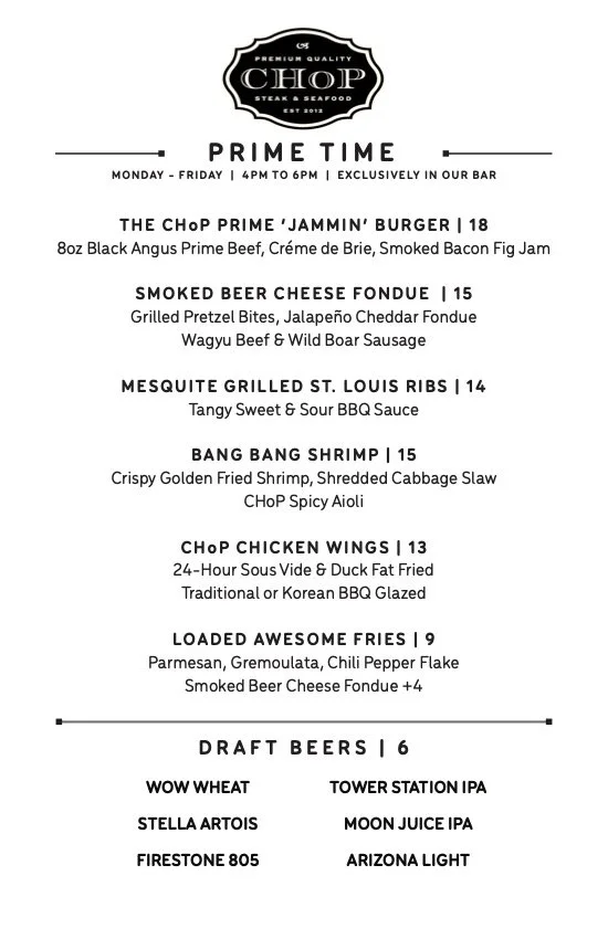 Menu — CHoP