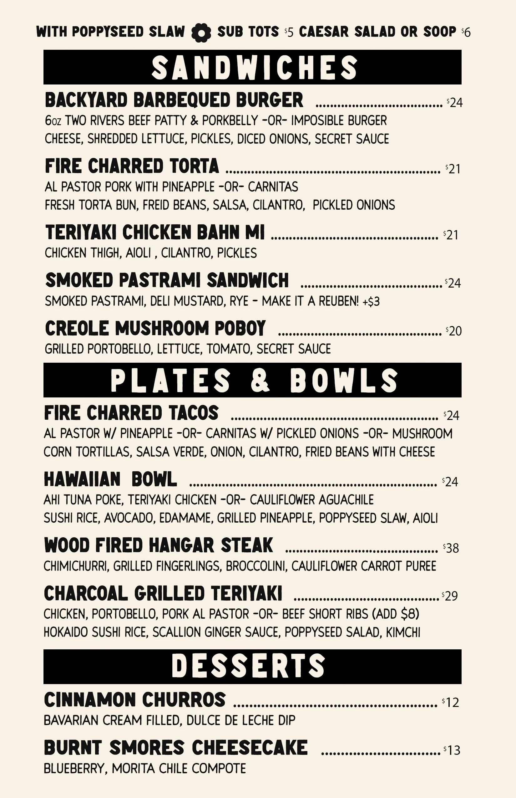 Menu — Mount Pleasant Vintage & Provisions