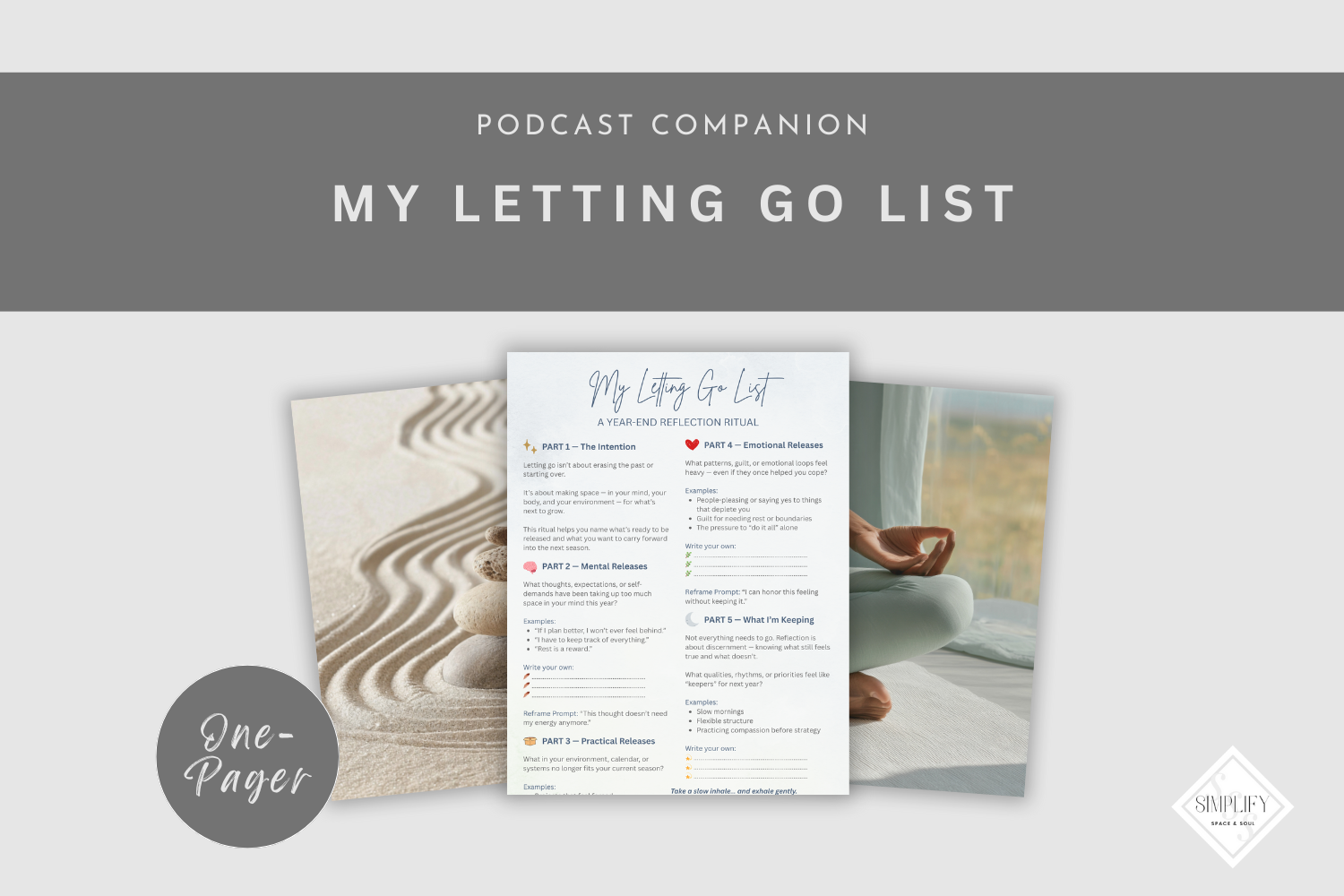 My Letting Go List | Year-End Reflection Worksheet for Emotional ...