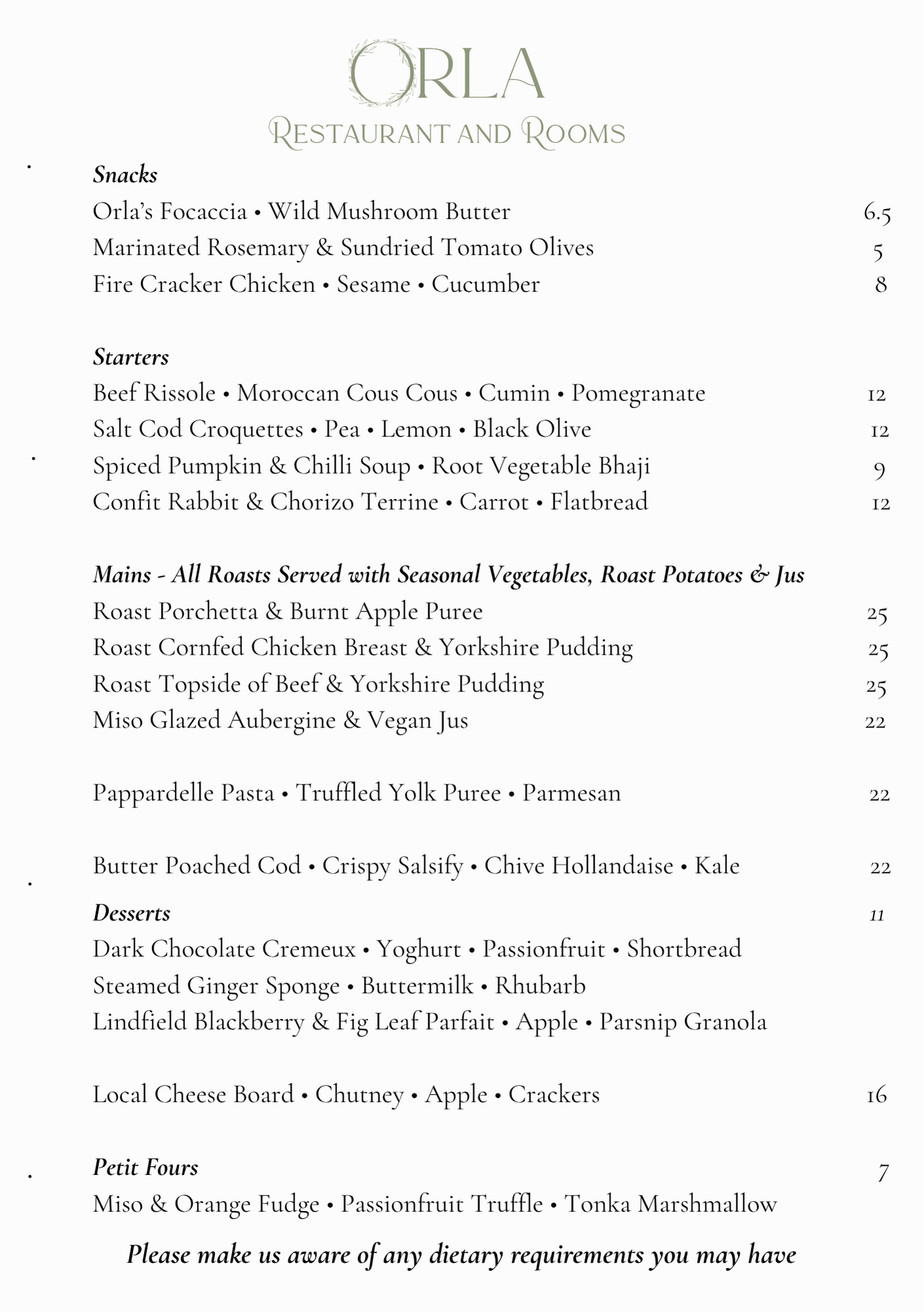 Orla | Restaurant & Rooms