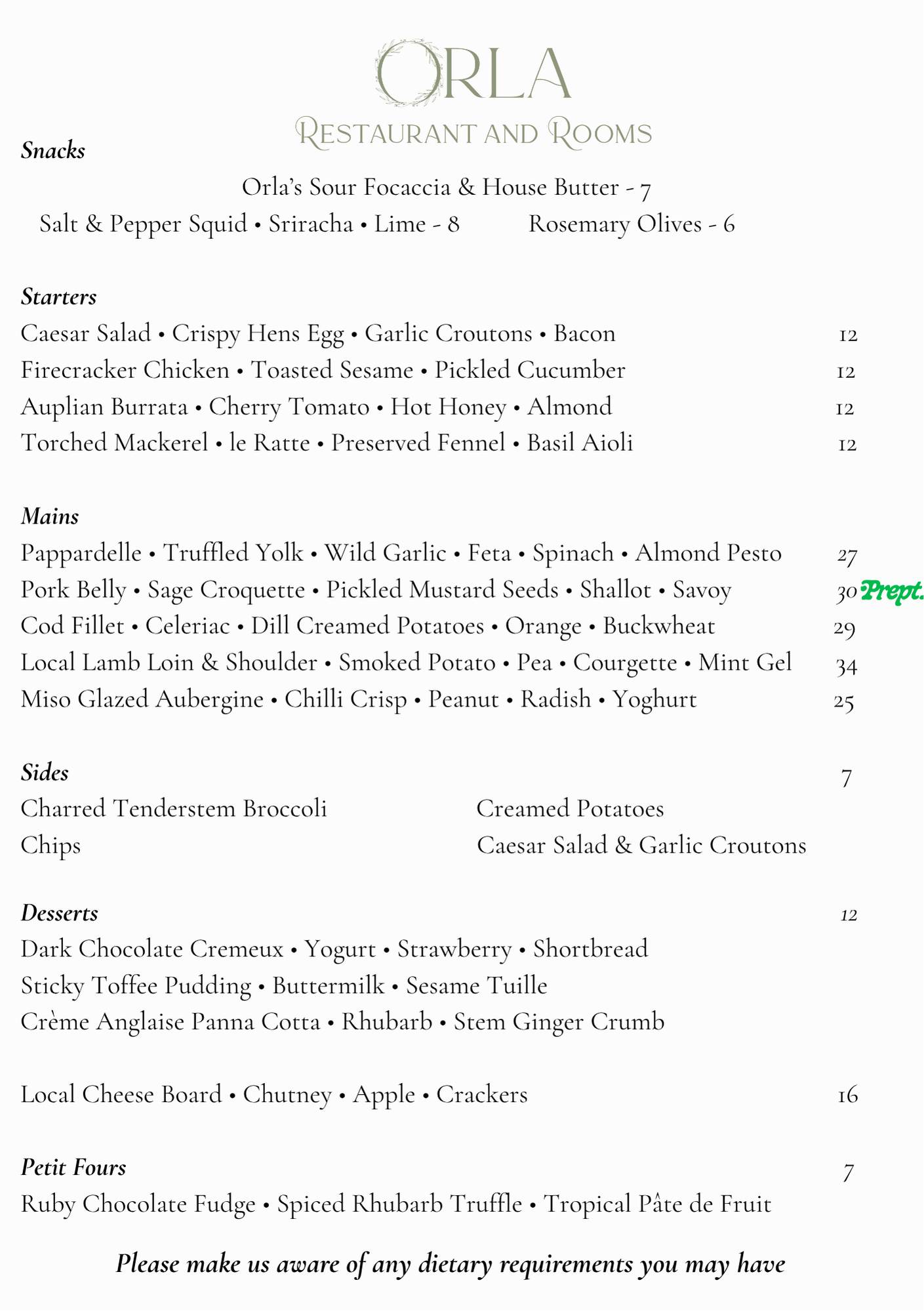Orla | Restaurant & Rooms
