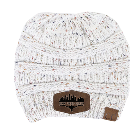 Ponytail Beanie w/Leatherette Patch | DFW Jeep Girls — Zoza.Ink