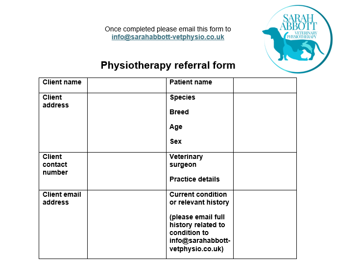 Sarah Abbott Veterinary Physiotherapy