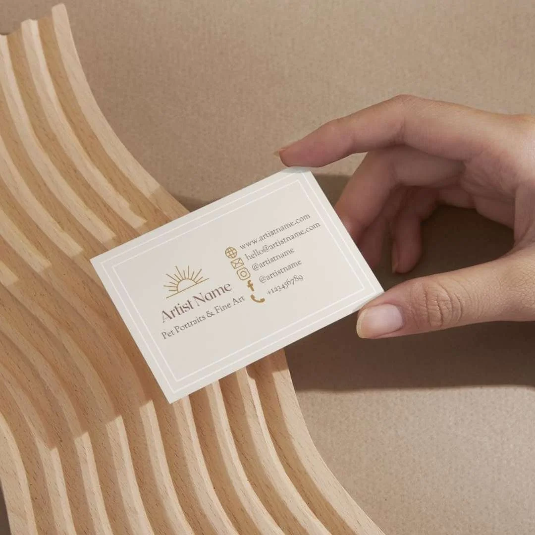 Neutral Cream Artist Business Card Template — Learn My Craft