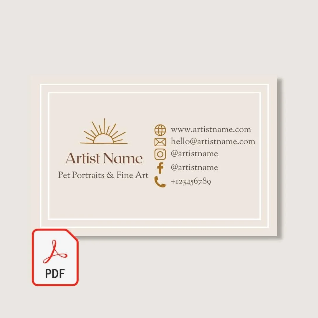 Neutral Cream Artist Business Card Template — Learn My Craft