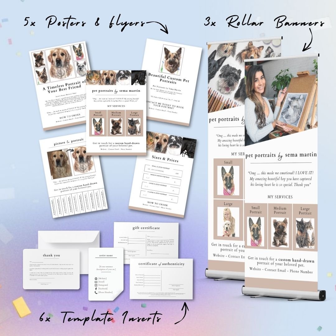 Marketing Templates for Artists – Editable Canva Pack for Selling Art ...