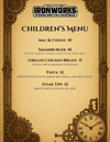 Menu — Ironworks Steaks and Fine Cocktails