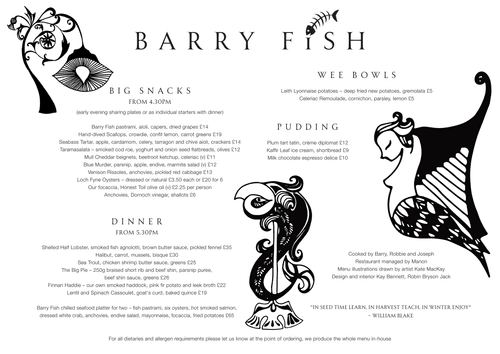 Menus — BARRY FISH
