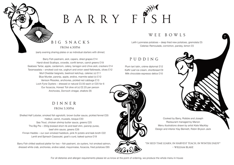 Menus — BARRY FISH