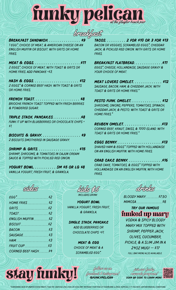Menu — Funky Pelican