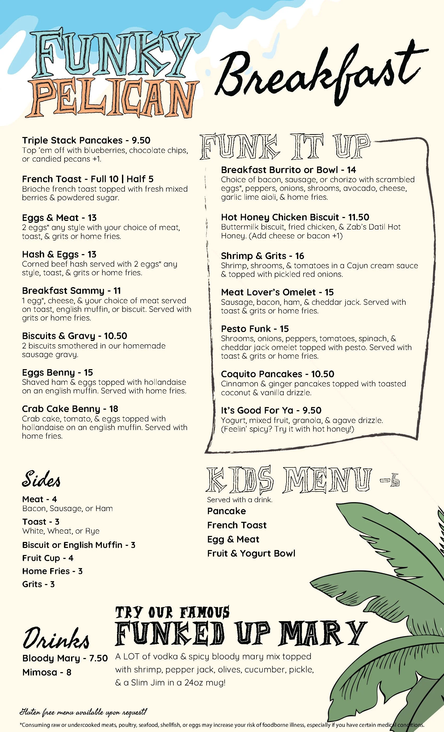 Menu — Funky Pelican