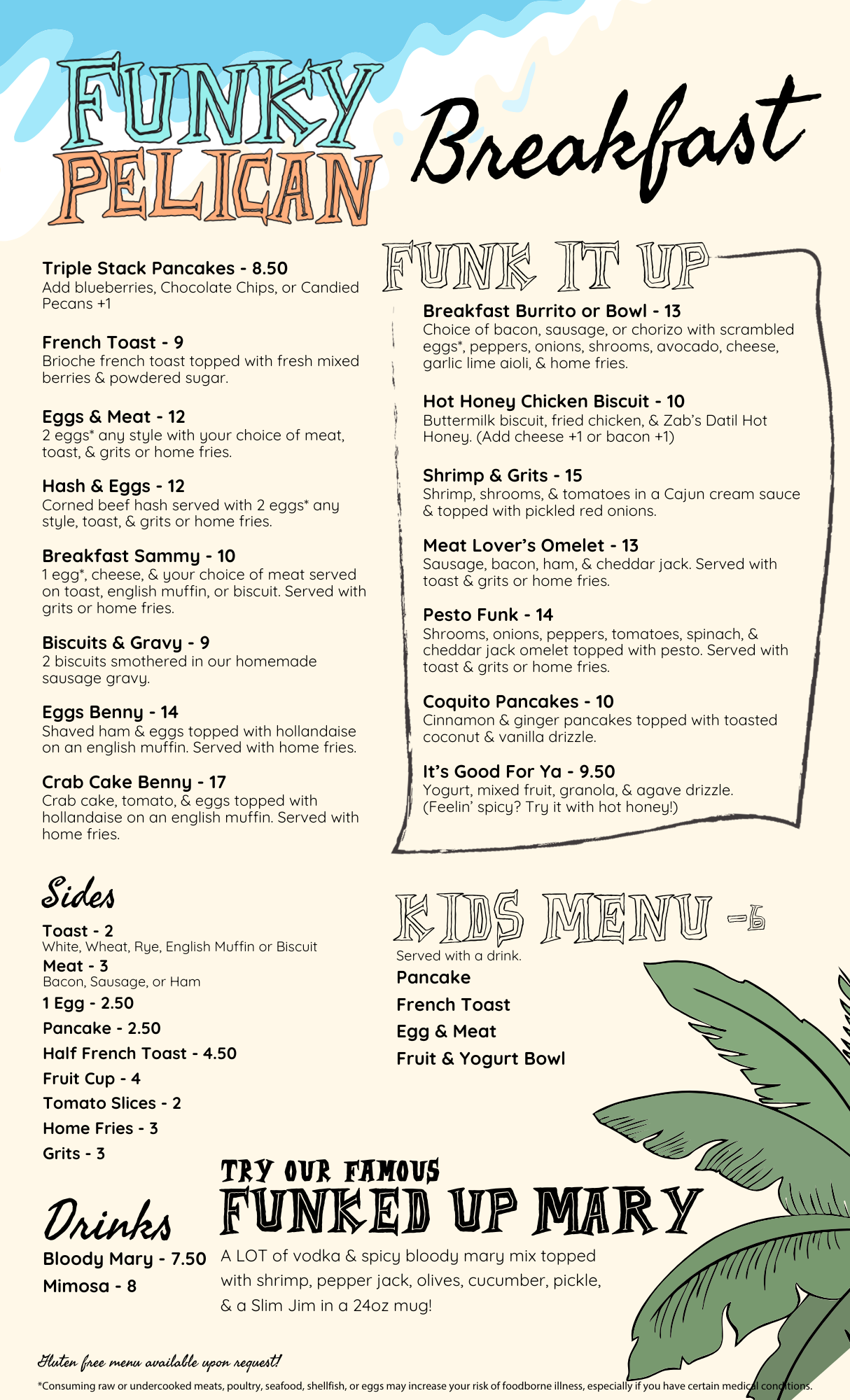 Menu — Funky Pelican