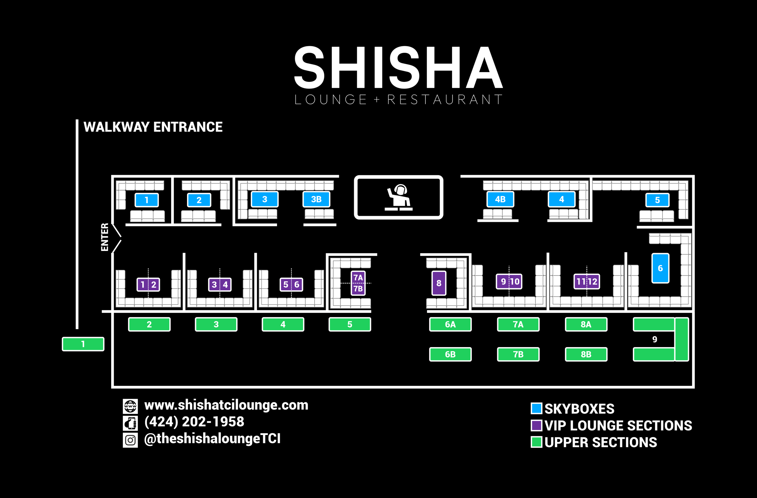 The Shisha Lounge's Section Map — Shisha Lounge