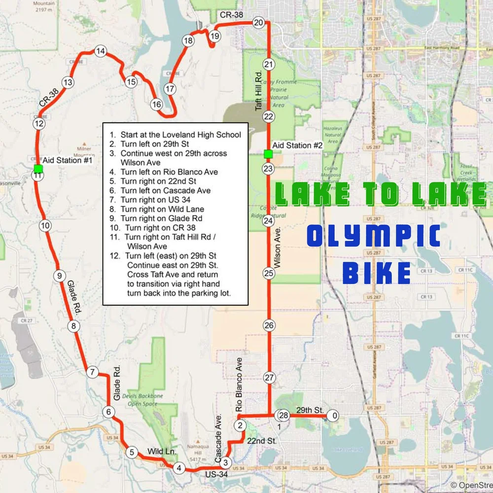 Race Courses — Loveland Lake to Lake Triathlon - June 21, 2025