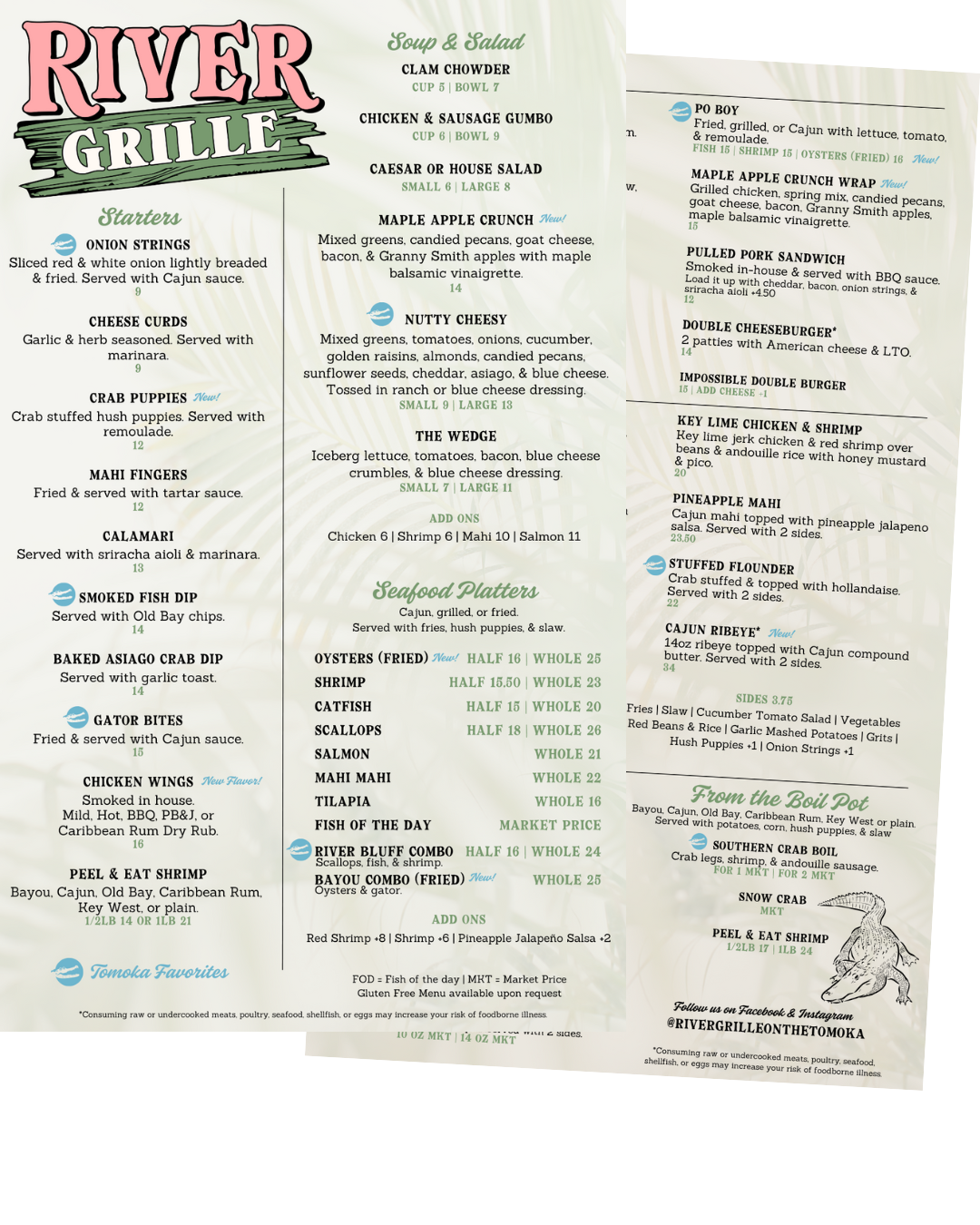 Menu — RiverGrille on the Tomoka