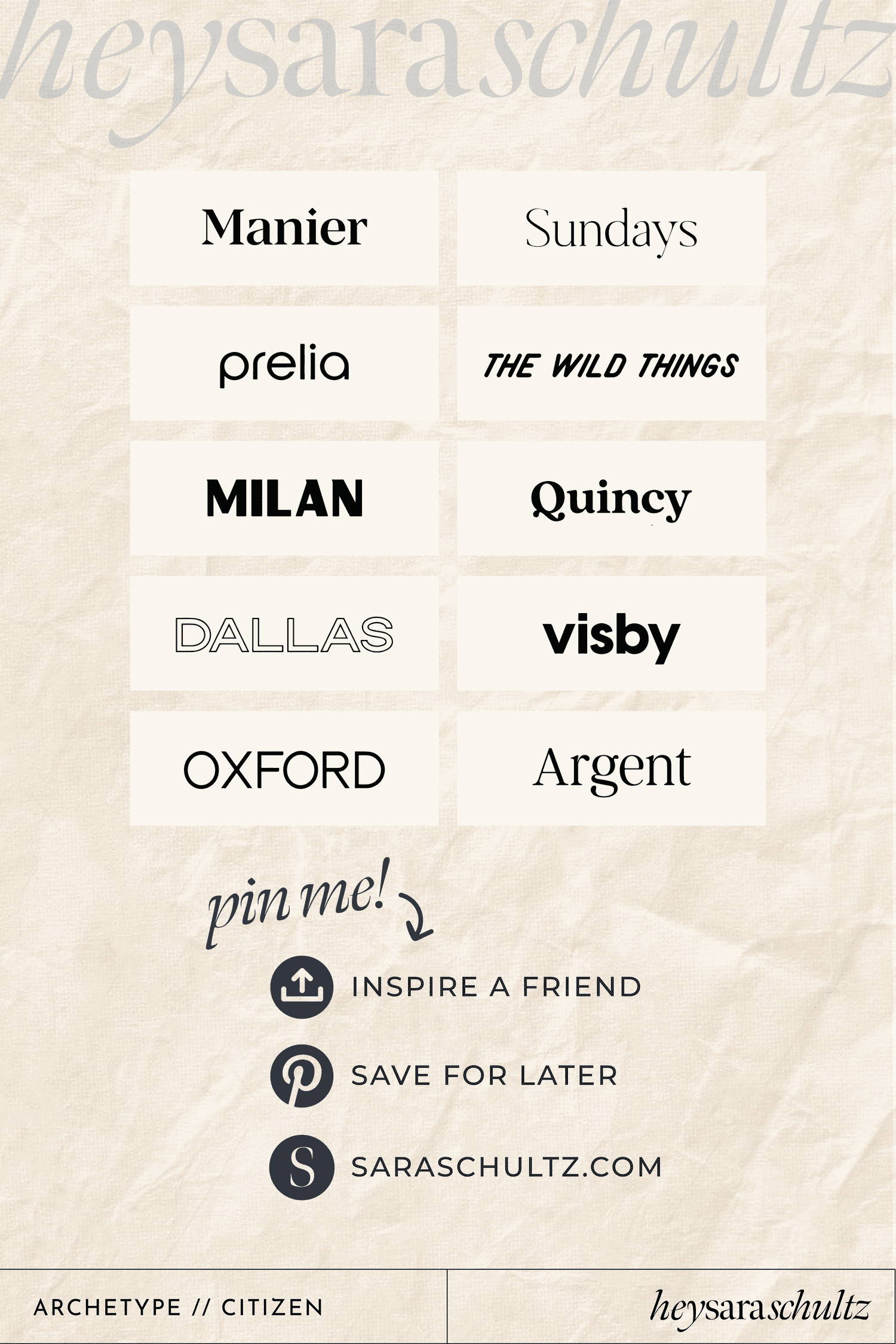 Citizen: Fonts — Hey Sara Schultz
