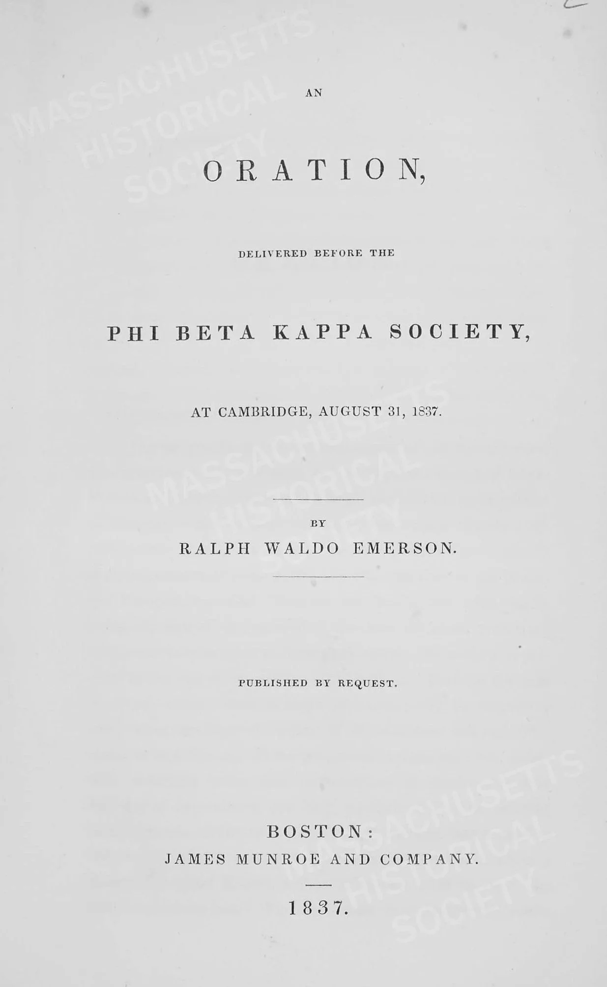 Emerson Works — Ralph Waldo Emerson Memorial Association