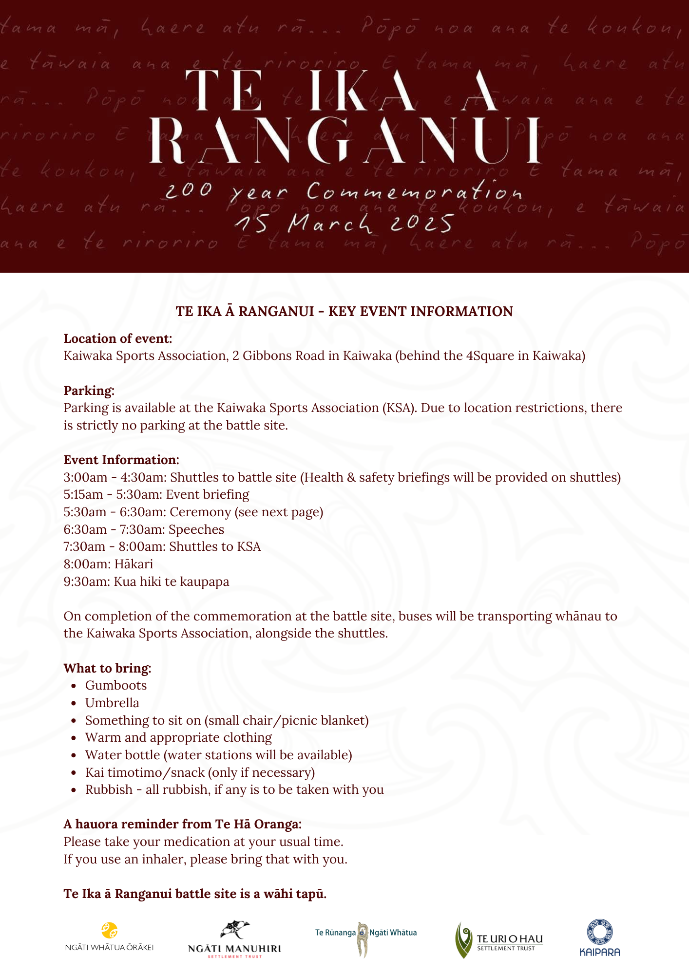 200-year Commemoration of Te-Ika-ā-Ranganui. — Te Rūnanga o Ngāti Whātua