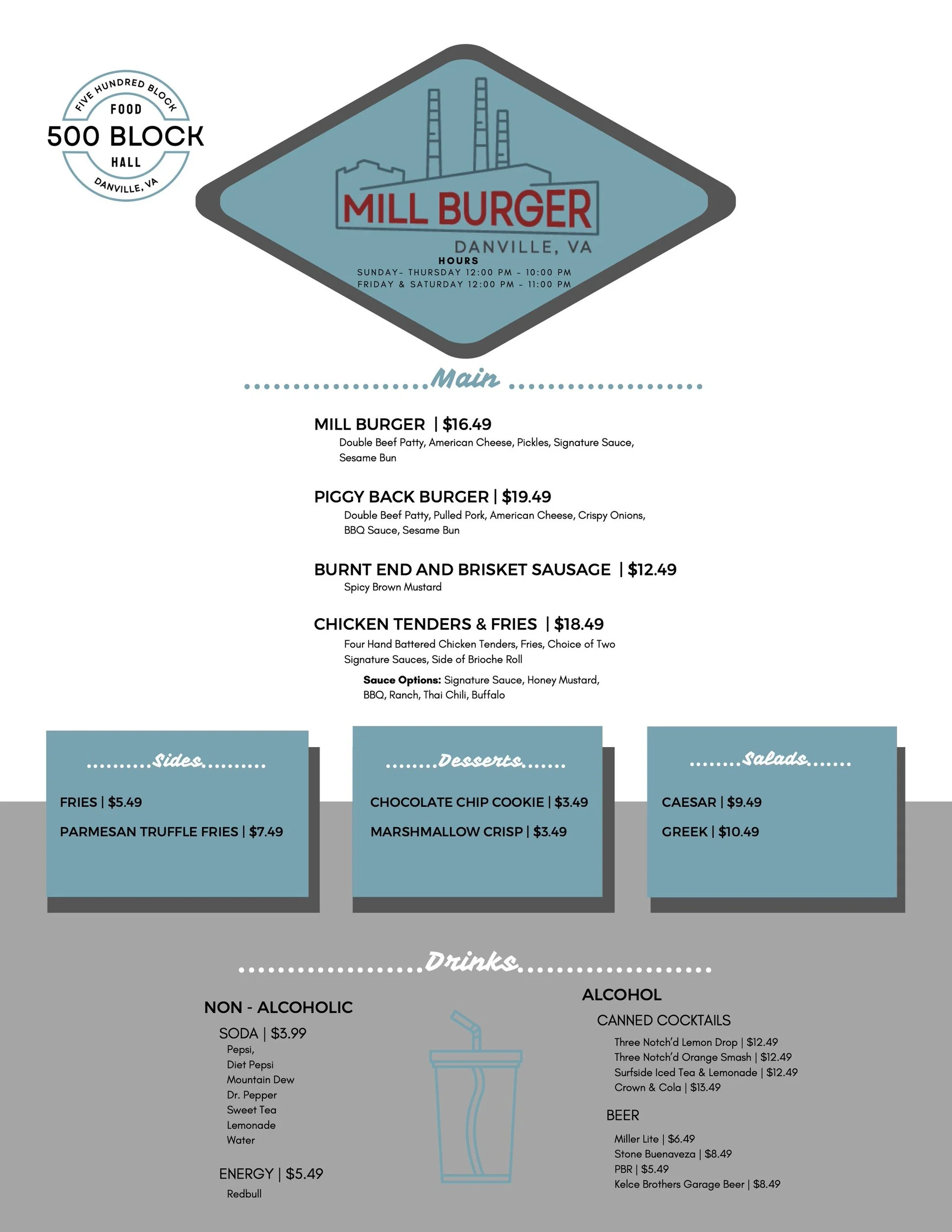 Mill Burger — 500 Block