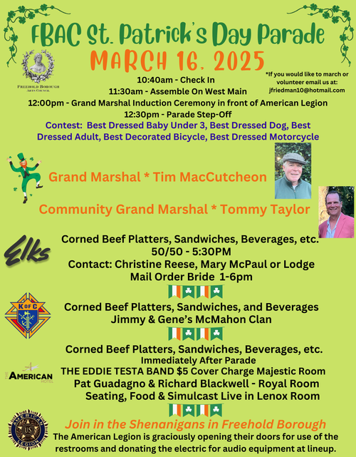 Freehold Borough Arts Council’s St. Patrick’s Day Parade — Downtown ...