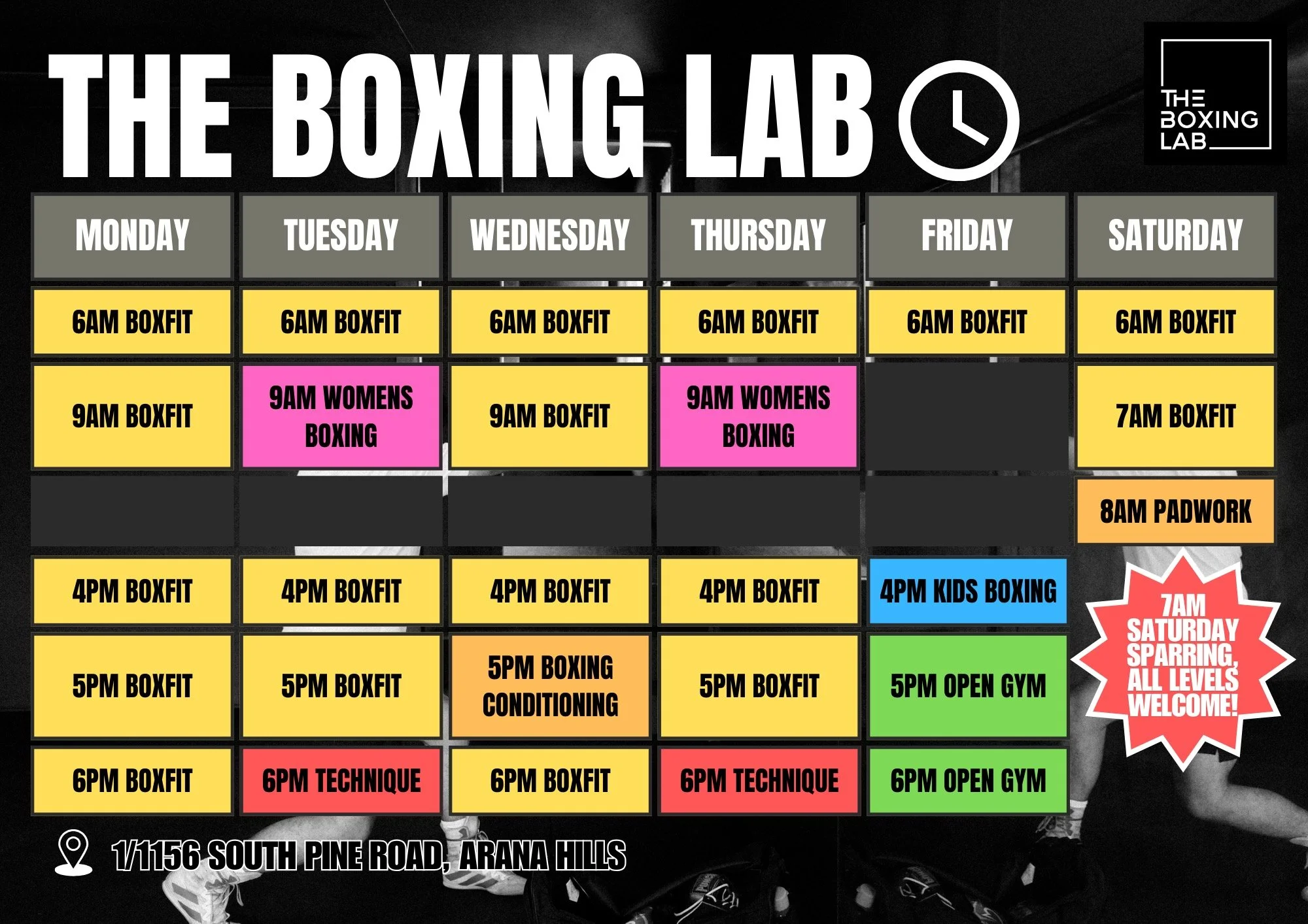 Timetable — The Boxing Lab