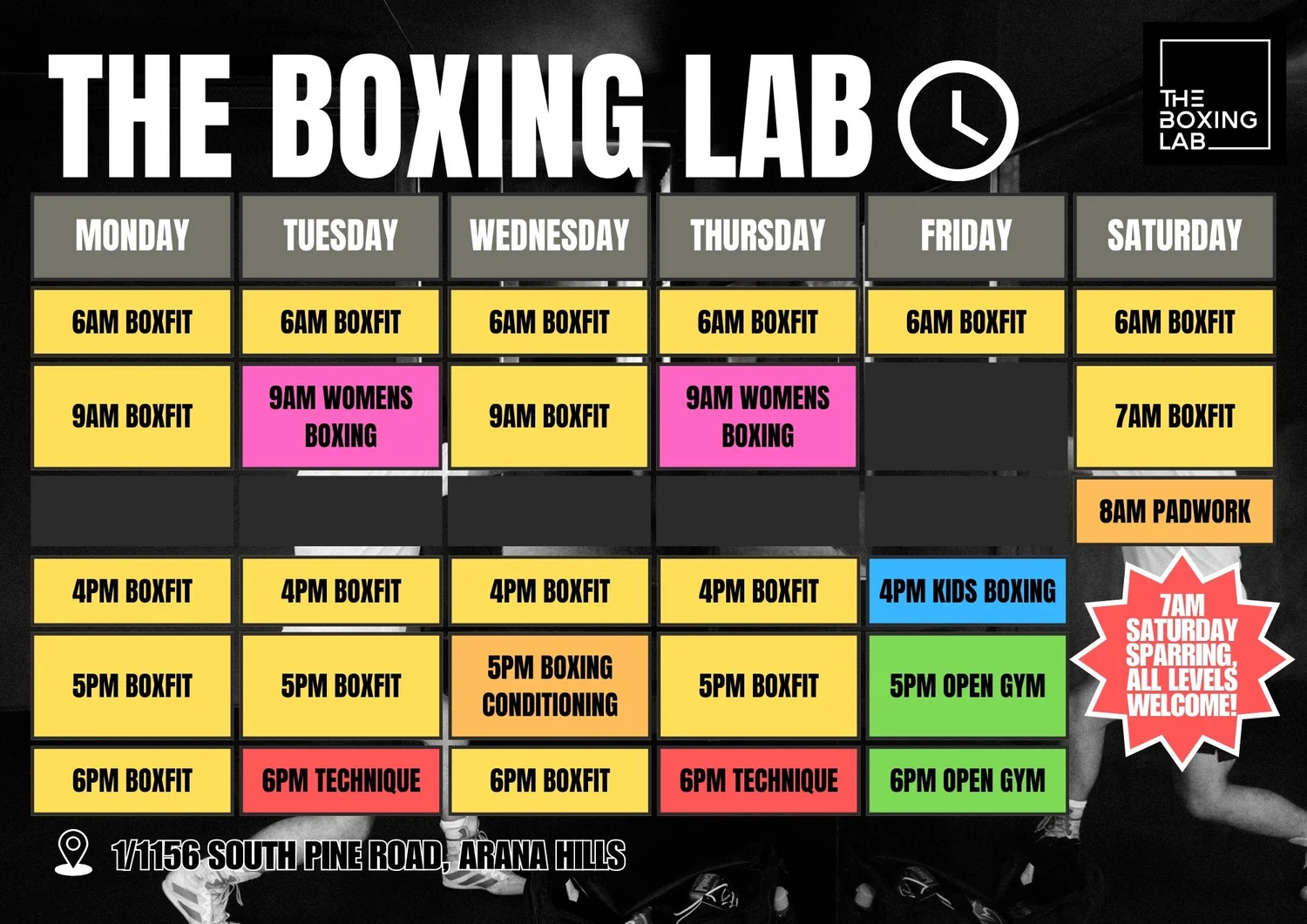 Timetable — The Boxing Lab