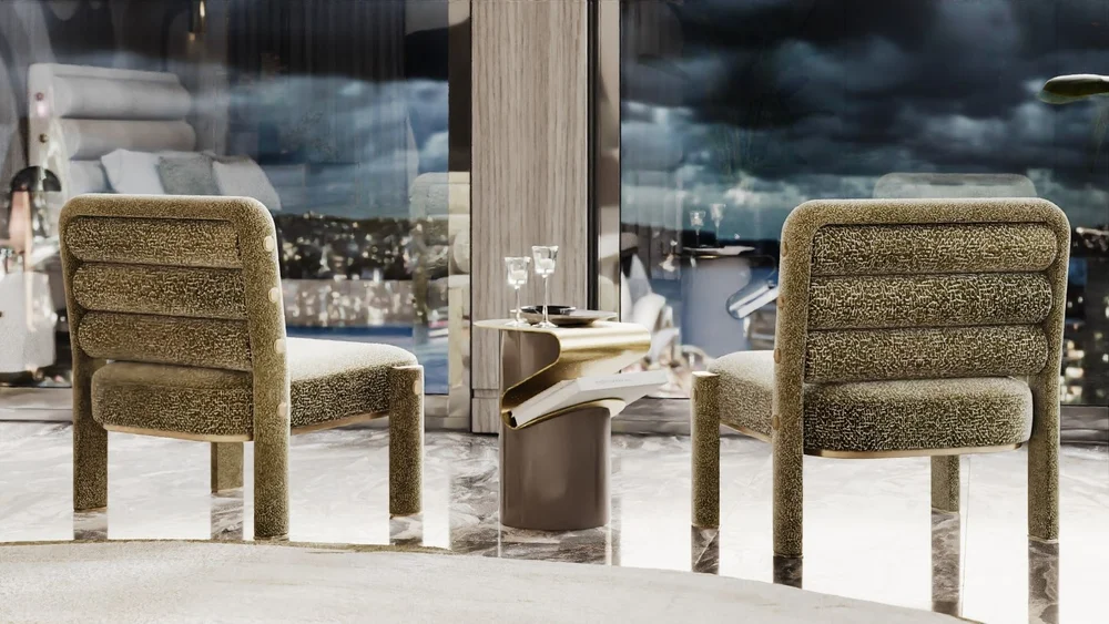 Elegant Mejhal Side Table with Marble Base — Elbra Home