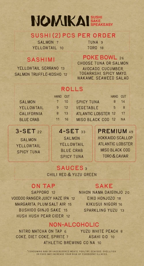 Menu — Nomikai