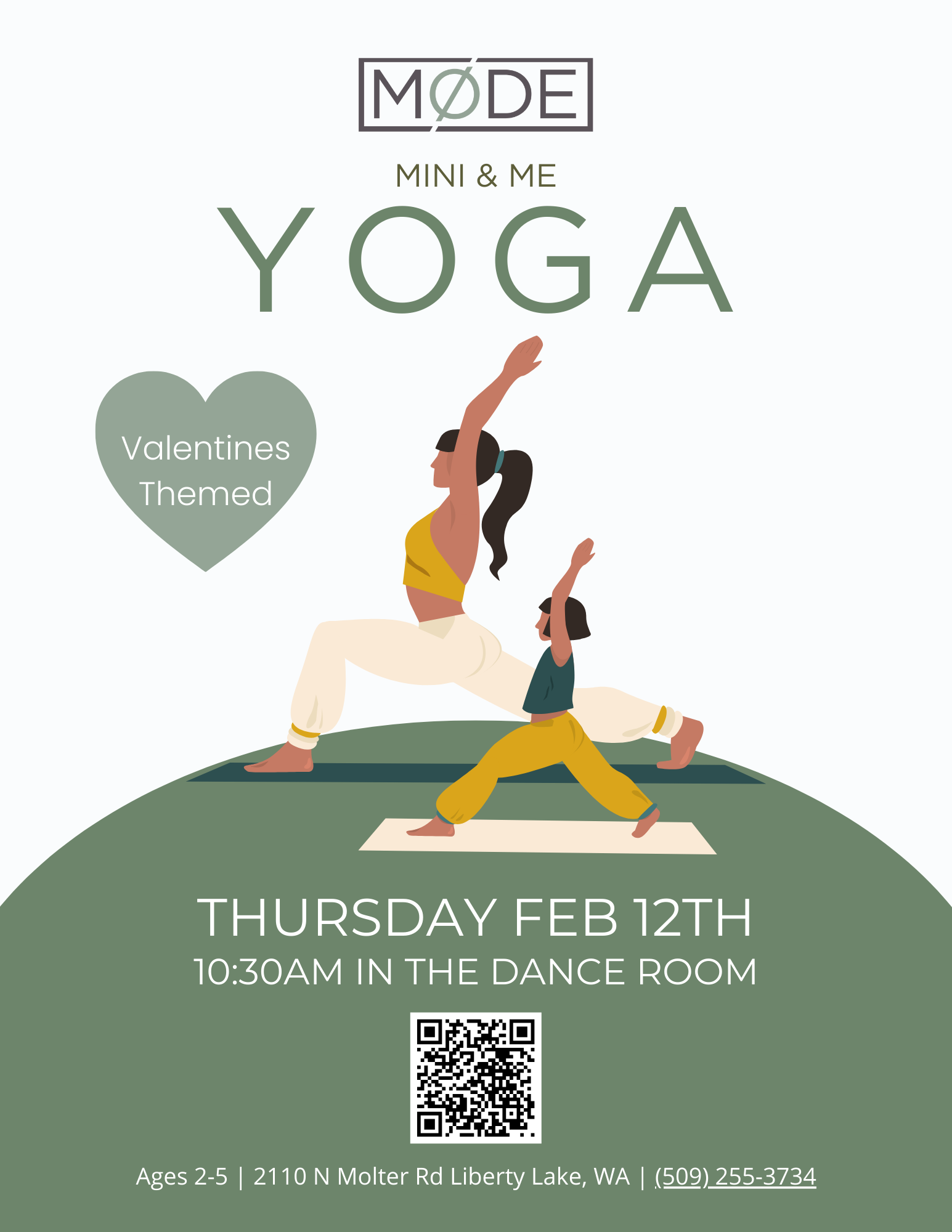 Mini & Me Yoga: Valentine’s Day Class at MODE Liberty Lake — MODE