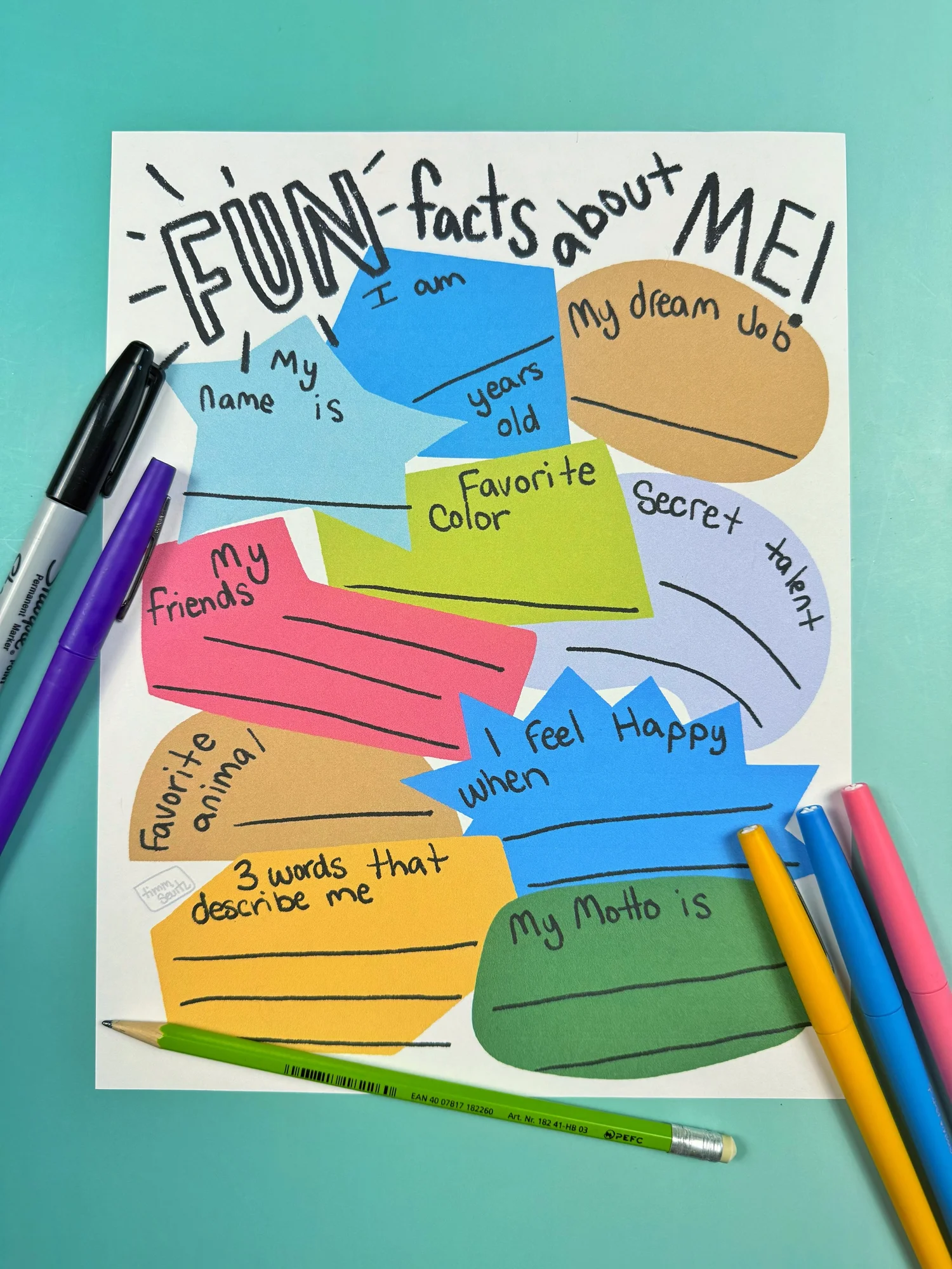 Free Fun Facts About Me Printable for Kids For Back-to-School Activity ...
