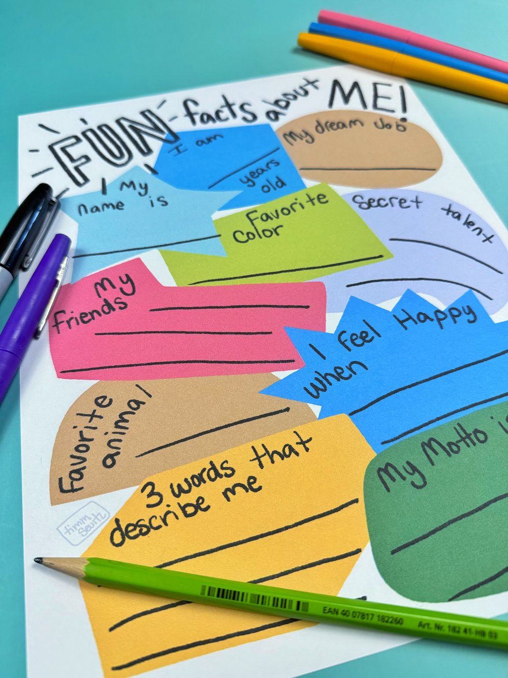 Free Fun Facts About Me Printable for Kids For Back-to-School Activity ...