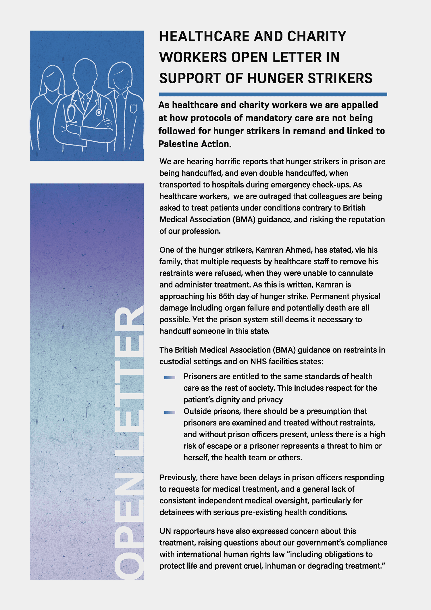 Healthcare and Charity Workers Open Letter in Support of Hunger ...