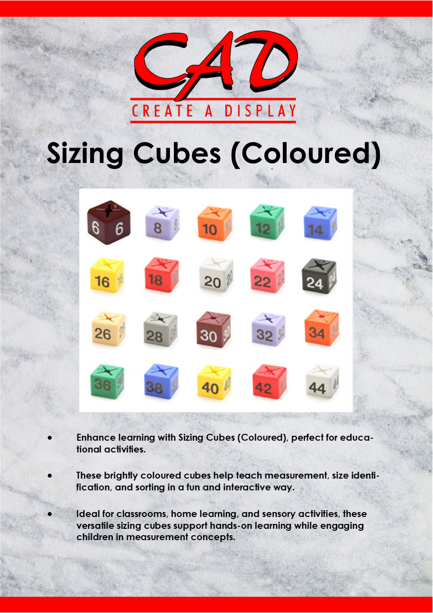 Sizing Cubes (Coloured) — Create A Display Limited