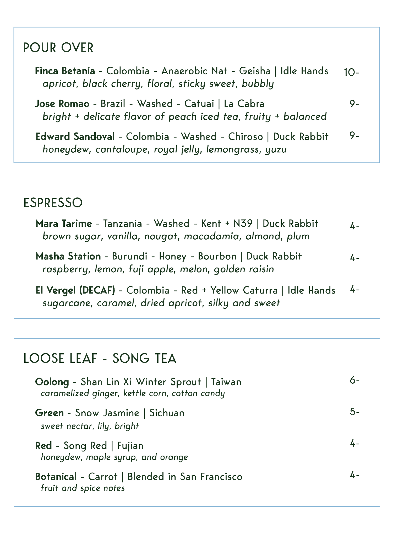 Menu — Homage Coffee