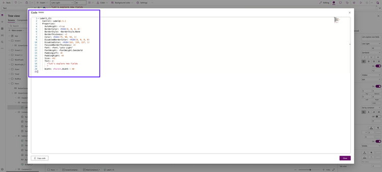 Exploring Code View in Power Apps Studio — ND