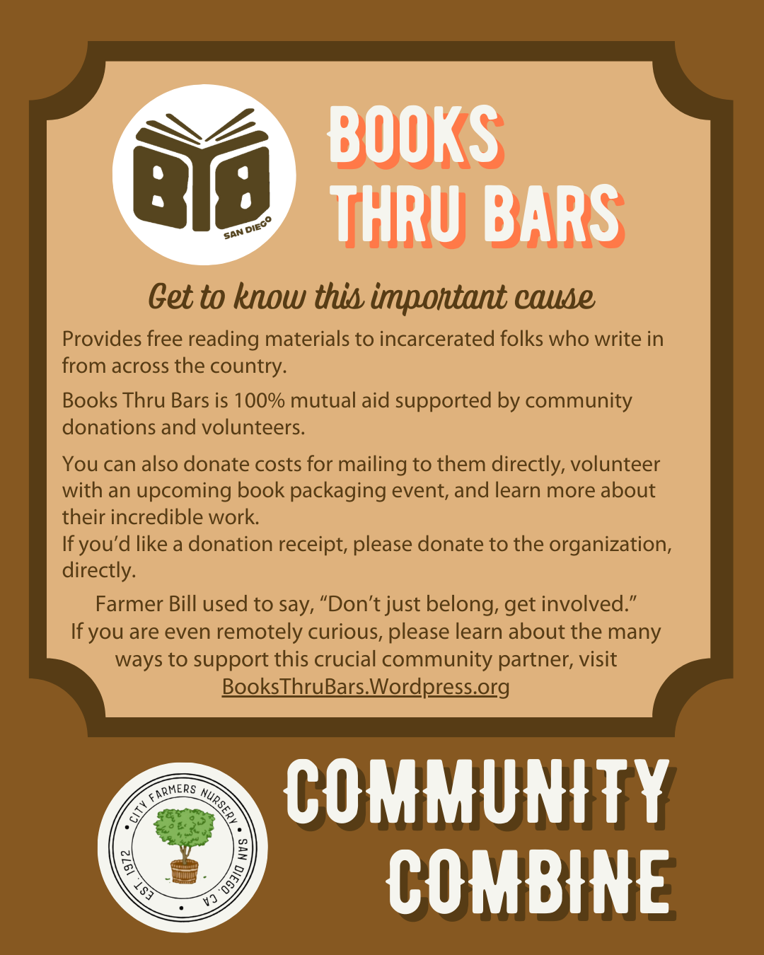Books Thru Bars - Combine Collection — City Farmers Nursery