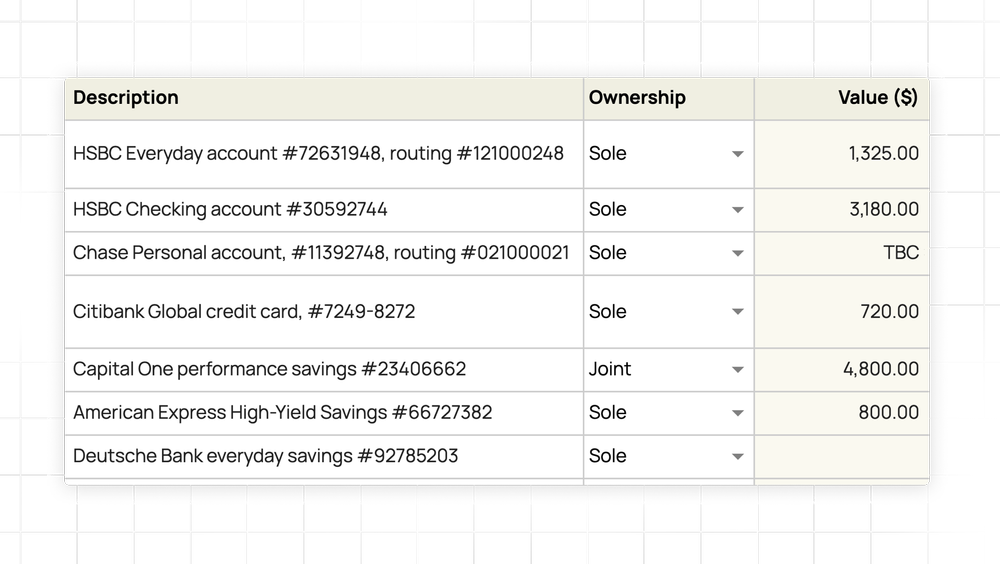 Spreadsheet to help executors get probate — After A Death