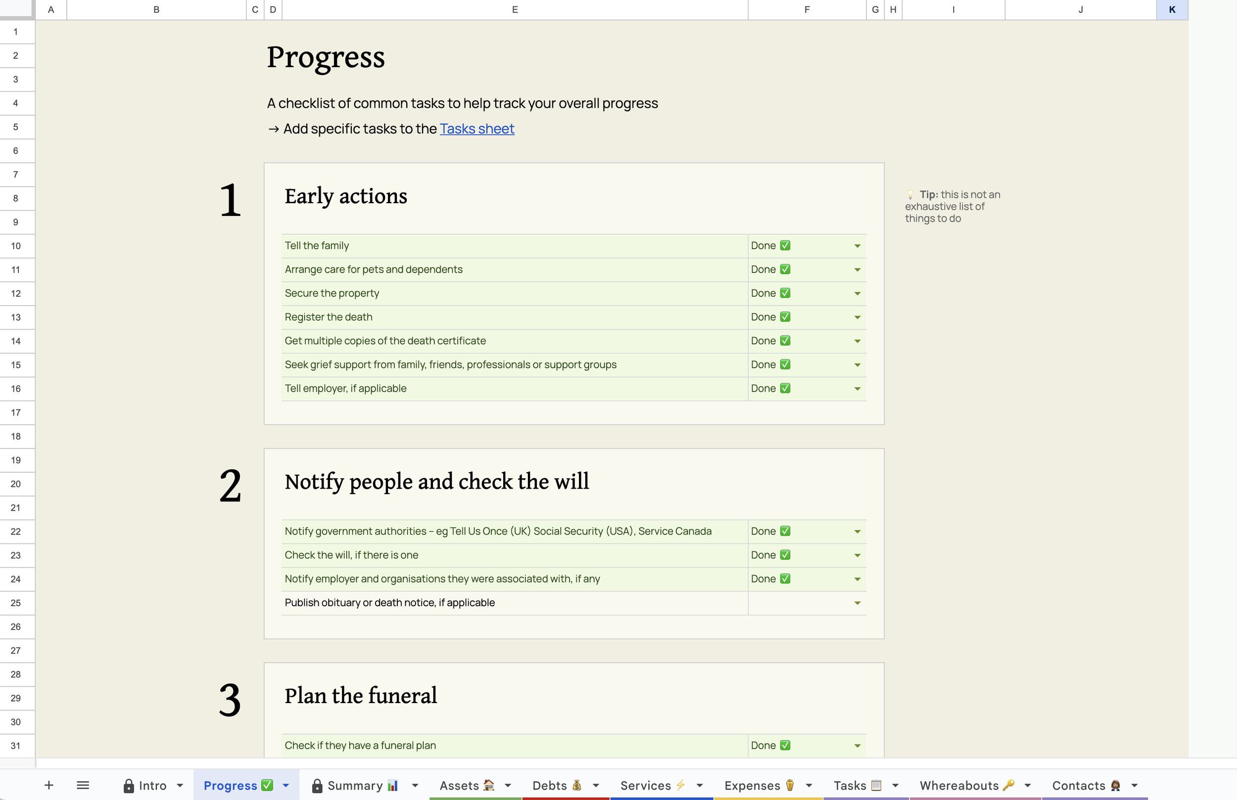 Before Death vs After Death: Which Spreadsheet Do I Need? — After A Death