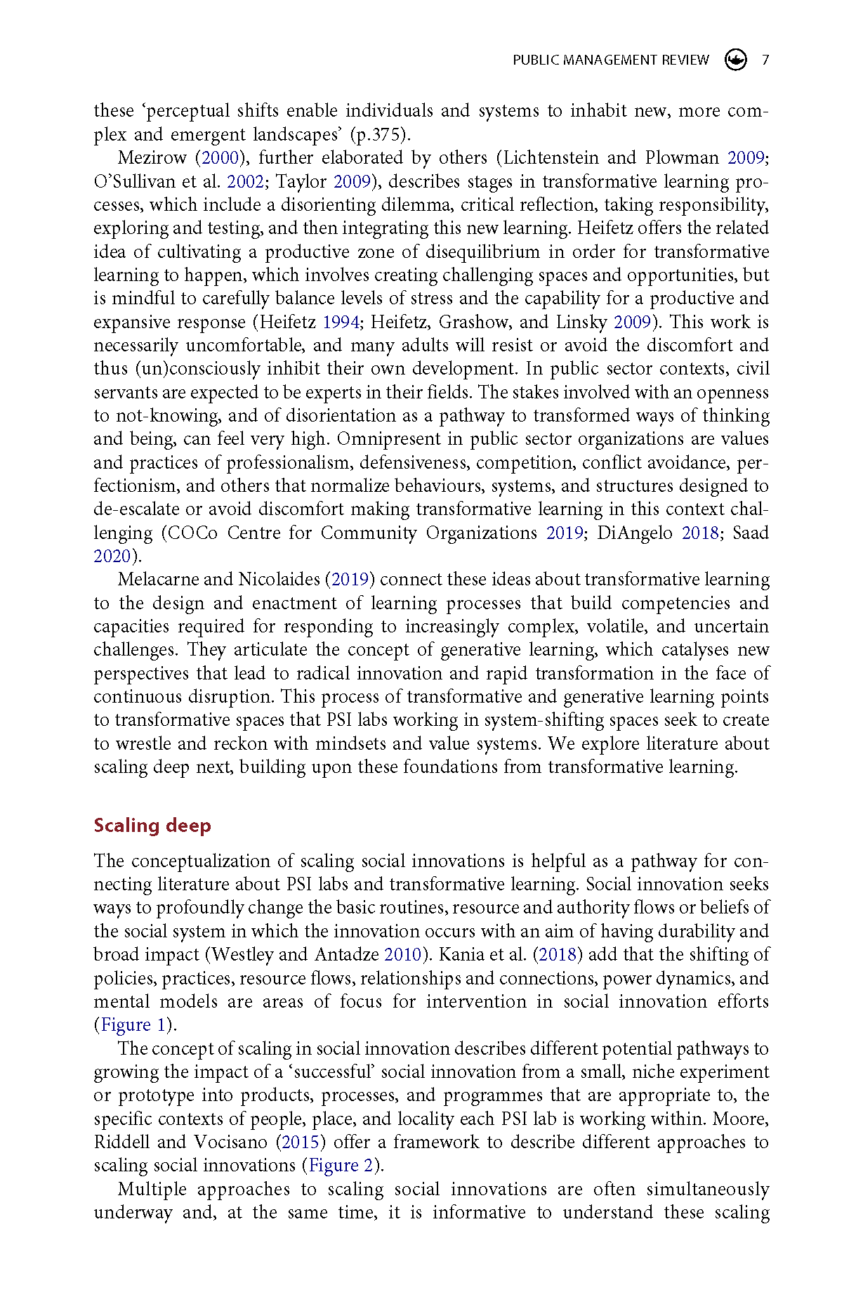 Journal Article: Scaling deep through transformative learning in public ...