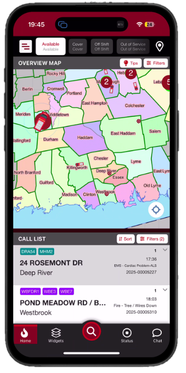 CrewForce CAD App — Valley Shore Emergency Communications