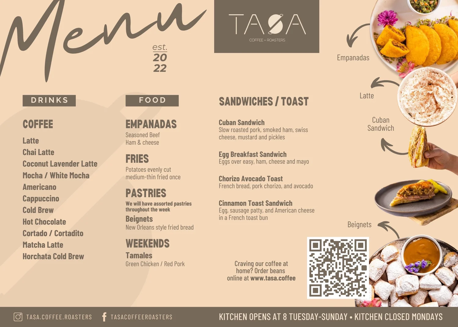 MENU — Tasa Coffee Roasters