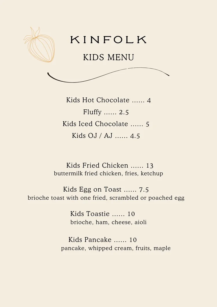 Menu 1 — Kinfolk