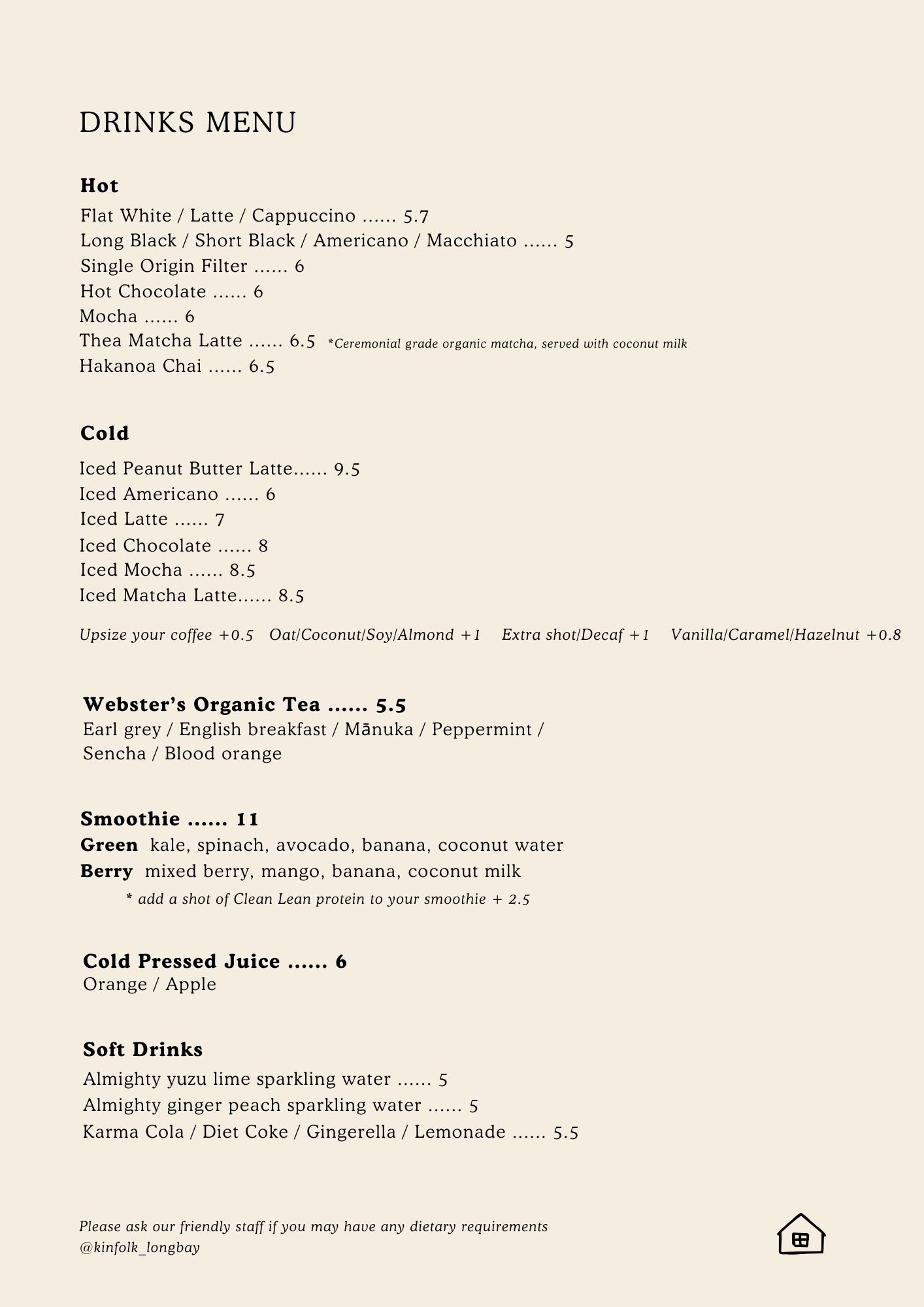 Menu 1 — Kinfolk